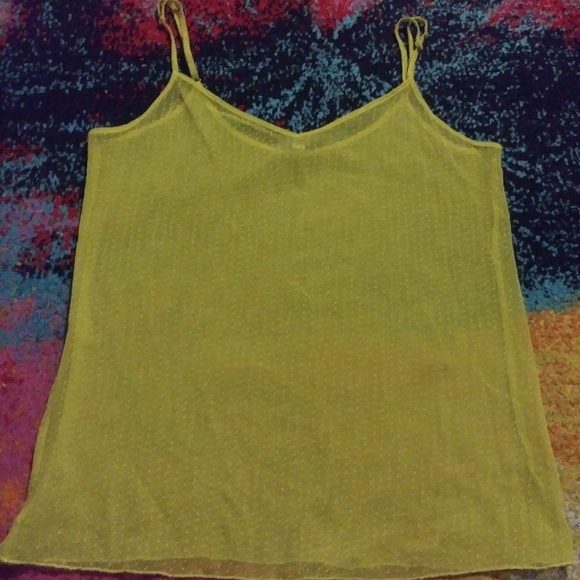J. Crew | Tops | J Crew Sheer Neon Yellow Tank Size M | Poshmark